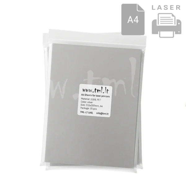 Silver matte labels A4, polyester 3389 for laser printers, 20 pcs/pack ...