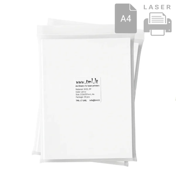 White labels A4, polypropylene 9001 for laser printers, 20pcs/pack | TML